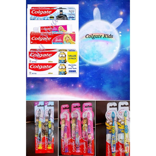 Colgate Kids Cartoon Toothpaste 40g & Toothbrush 5-9/ 6+ Y/o (Ultra ...