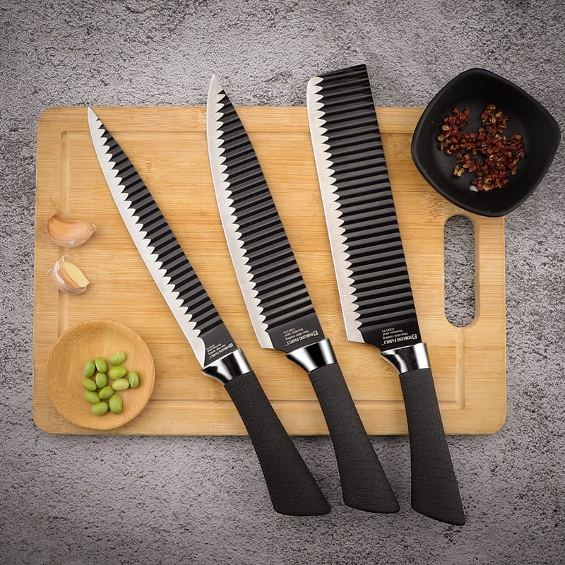 Good Quality Wave Pattern Sharp Knife Kitchen Cleaver Slicing Chef ...
