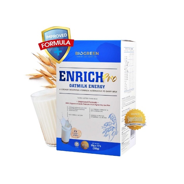 Biogreen Enrich Pro Oat Milk Energy (11's x 30g) | Shopee Malaysia