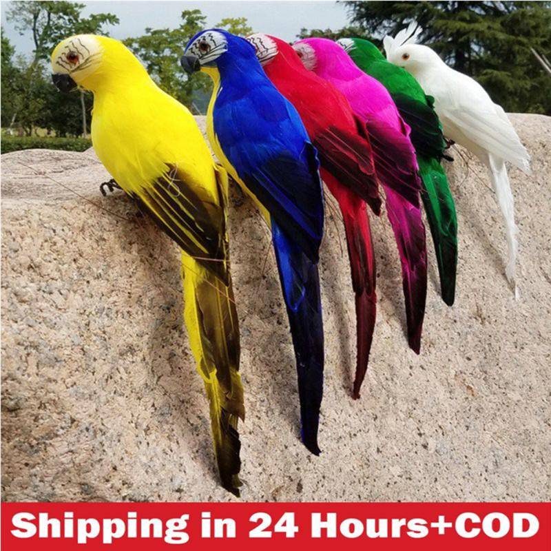 TTLIFE25cm handmade simulation parrot creative feather lawn figurine ...