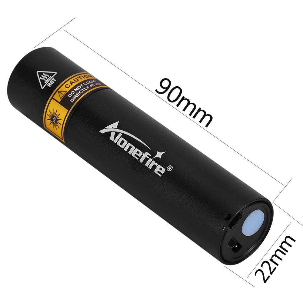 Alonefire SV15 Mini 365nm UV Flashlight USB Rechargeable Black Light Portable Pet Urine Money ...
