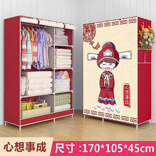 simple wardrobe Simple wardrobe fabric cloth wardrobe steel frame ...
