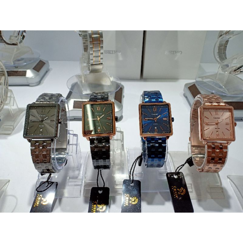 ORIGINAL CAESAR SAPPHIRE GLASS STAINLESS STEEL ANALOGUE UNISEX'S WATCH ...