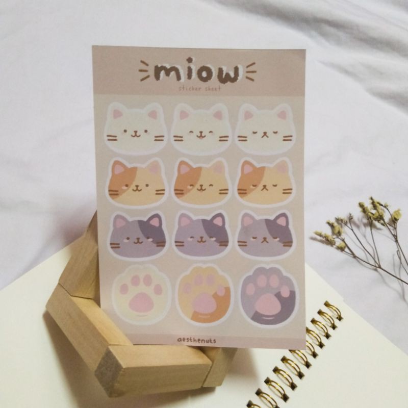 😺 miow sticker set | cat decorative & journalling sticker 😼 | Shopee ...