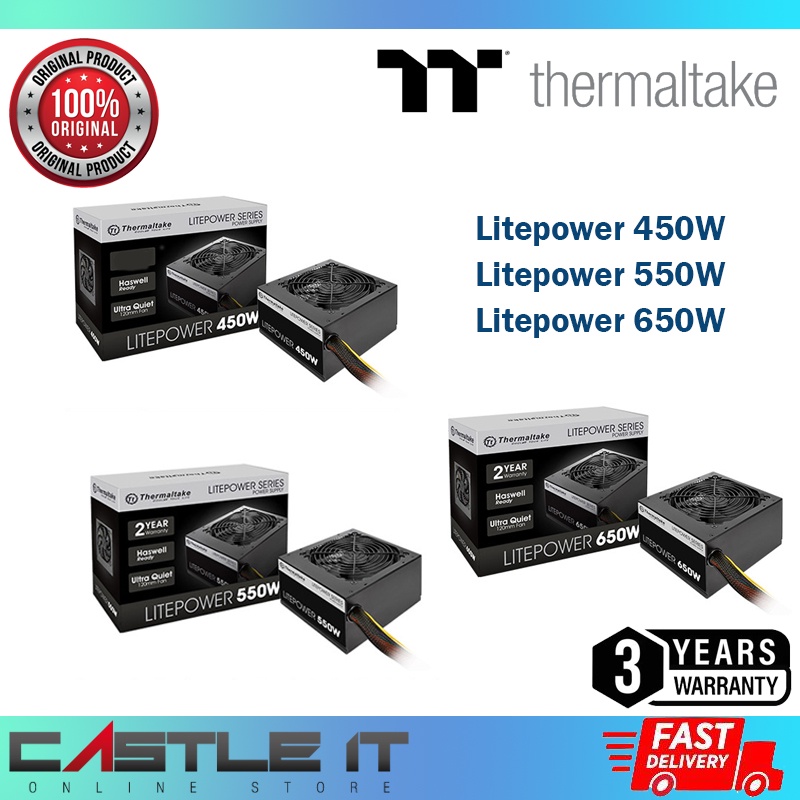 Thermaltake LITEPOWER 650W 550W 450W 230V High Efficiency 85 Power ...