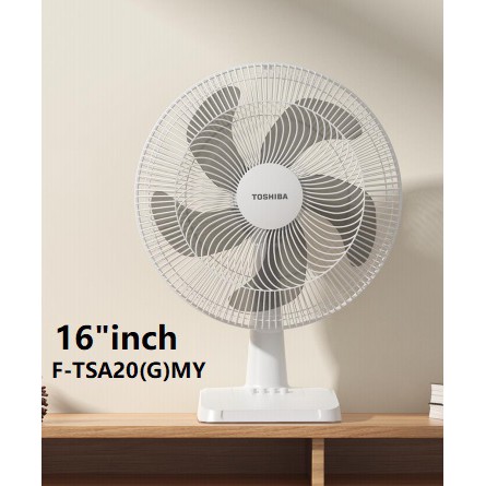 Toshiba 16" F-TSA20(G)MY Table Fan 5 Blades Kipas Meja Powerful Strong Speed table fan 16 inch ...