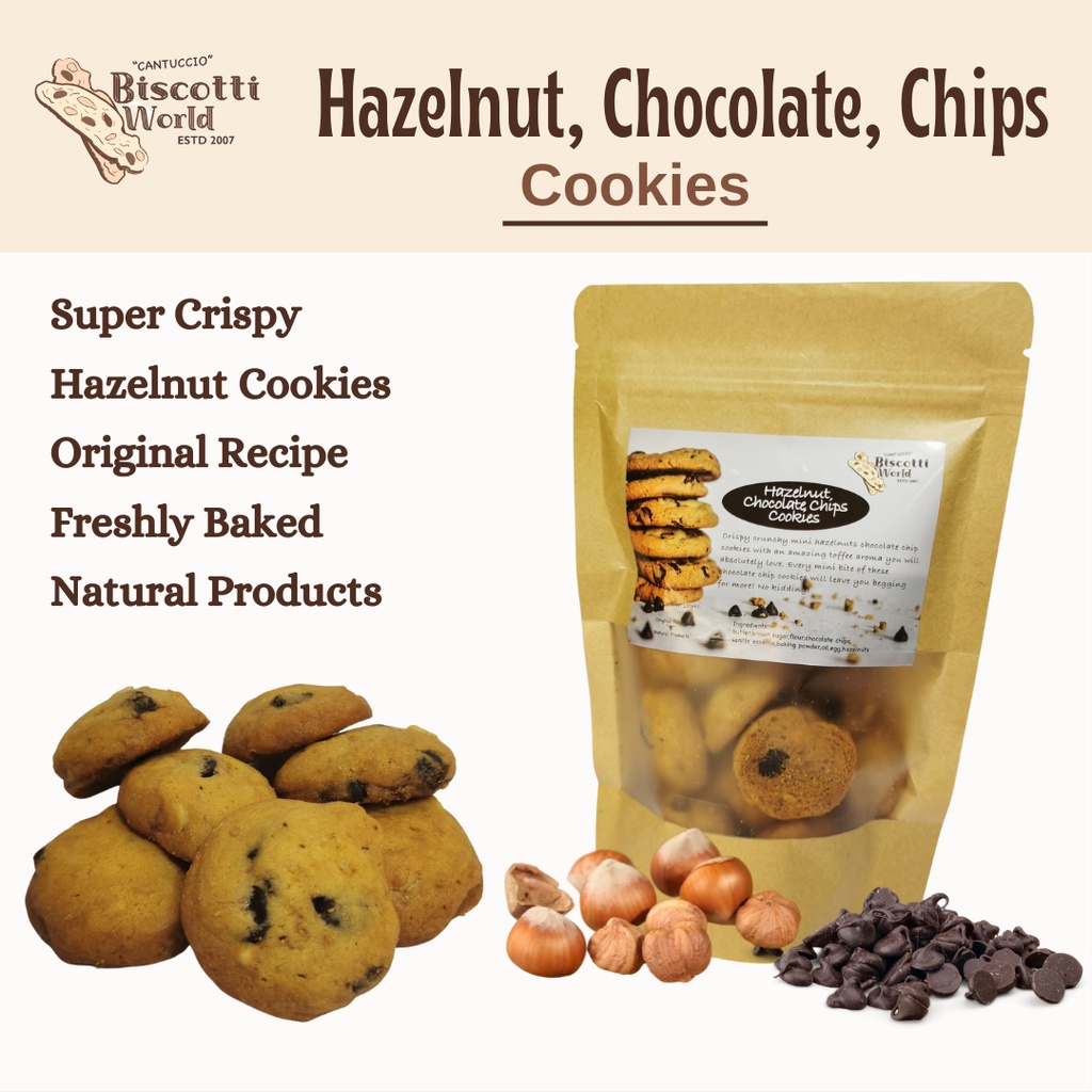 Homemade Hazelnut Chocolate Chips Cookies 150g | Shopee Malaysia