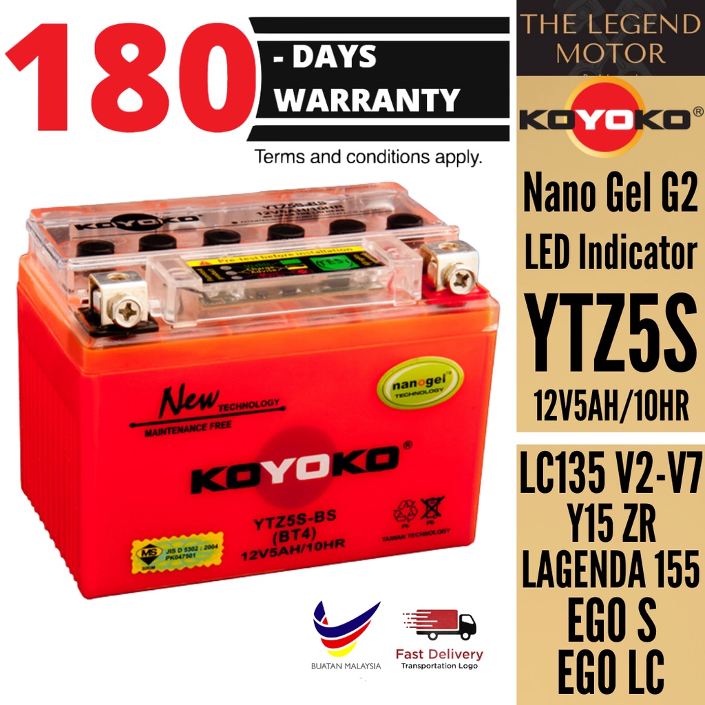 YTZ5 GTZ4V YTZ5S Gel G2 Battery Batteri Bateri 100% Original KOYOKO ...
