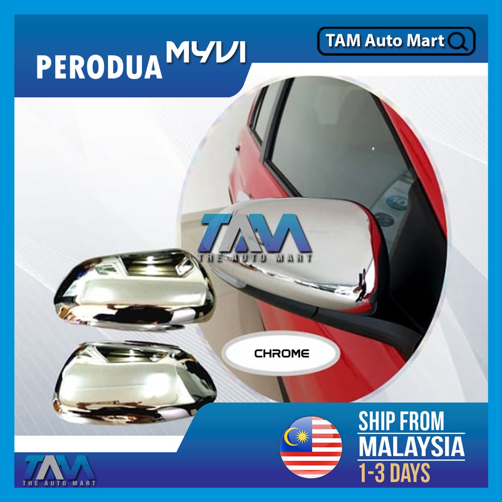 Perodua Myvi (2018 - 2024) M800 3rd Gen Side Mirror Cover Chrome Protector TAM Auto Mart Car ...