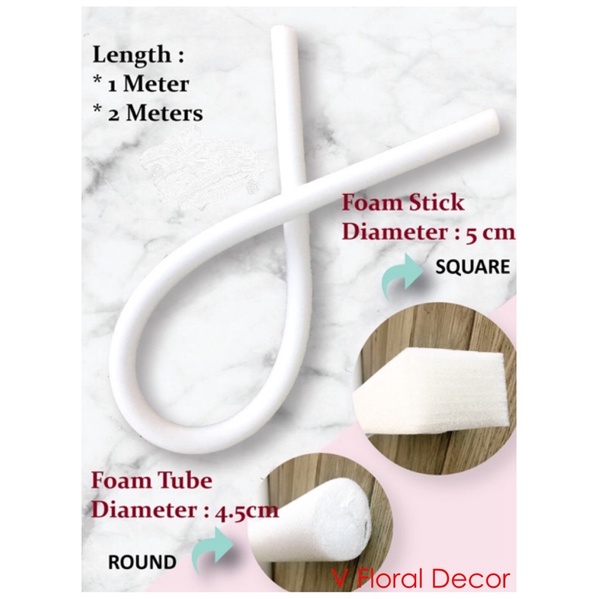 Magic Stick Span Panjang/Foam Tube Flower Deco/Flexible Foam Stick ...