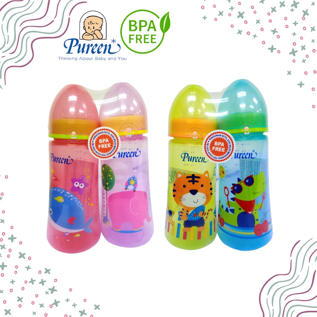 PUREEN TWIN PROMO PACK BOTTLE 140Z X 2'S WIDE NECK BOTTLE READY STOCK ...