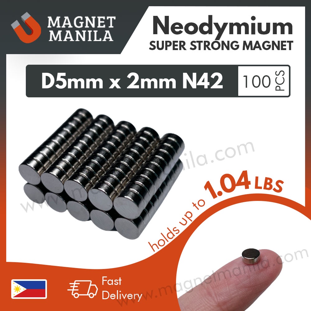 Magnet Manila D5mm X 2mm Neodymium Magnet N42 Super Strong Earth ...
