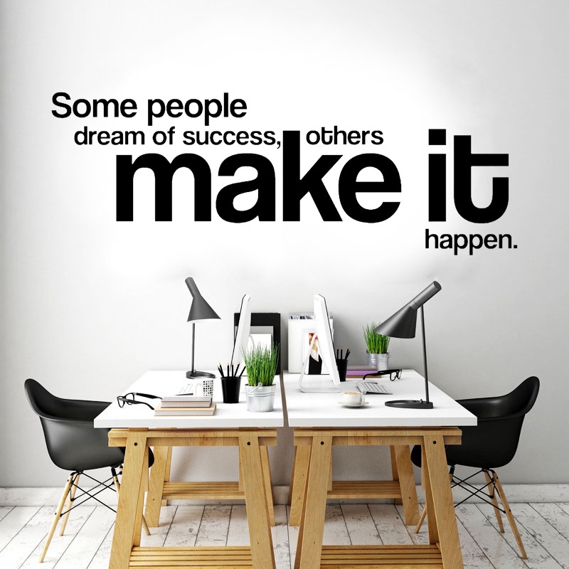 Some People Dream of Success Quotes Wall Sticker Vinyl Interior Office ...