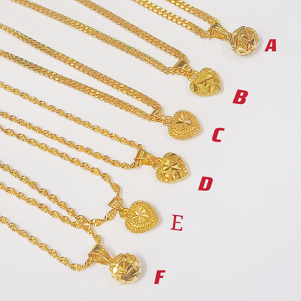 Necklace Rantai Leher SET Emas Korea 24k GOLD PLATED | Shopee Malaysia