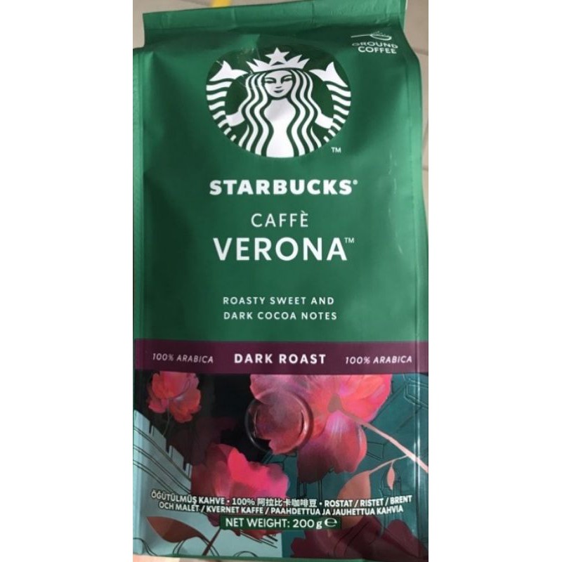 Starbucks Caffe Verona Dark Roast Ground Coffee Roasty Sweet & Dark ...