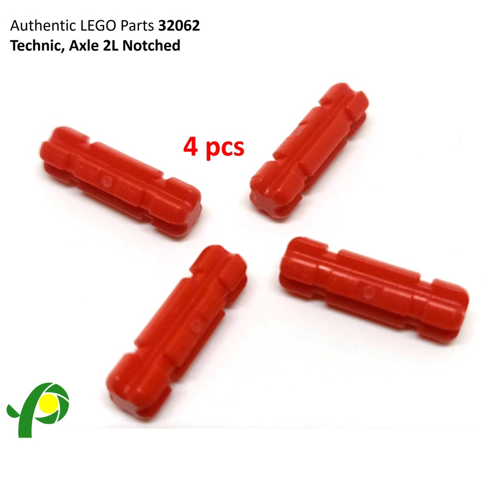 LEGO Parts 32062 Technic Axle 2 Notched (Red / Black) | Shopee Malaysia