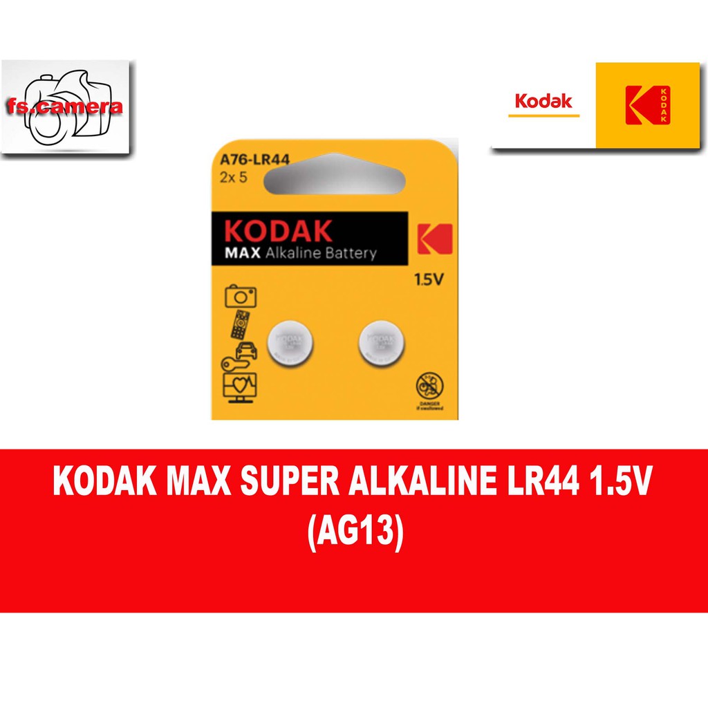 KODAK MAX SUPER ALKALINE LR44 1.5V (AG13 X 2 PCS) | Shopee Malaysia