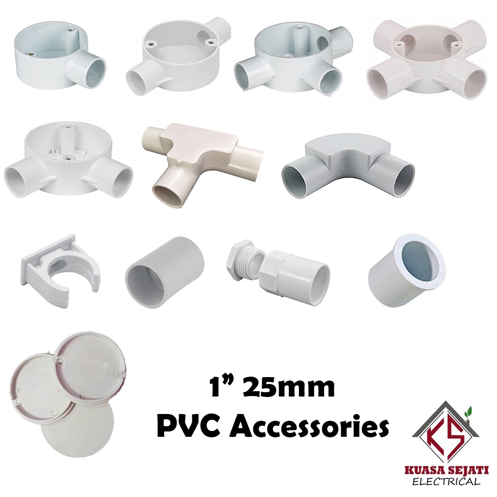1" 25mm PVC Conduit Fitting Box Accessories - 1way, 2way, 3way, 4way ...