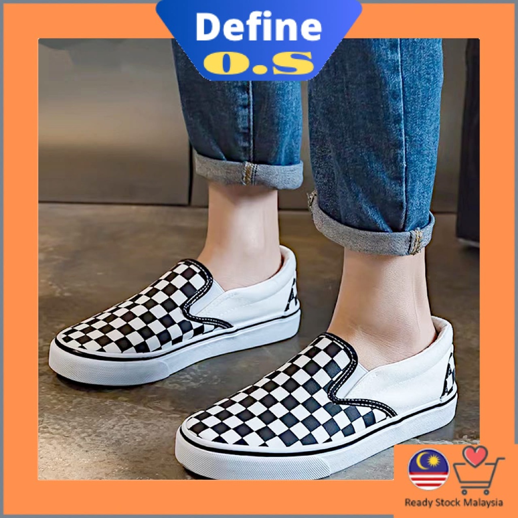 Kasut Perempuan Checkers Kasut Sarung Wanita WW5012 /Canvas Women shoes ...