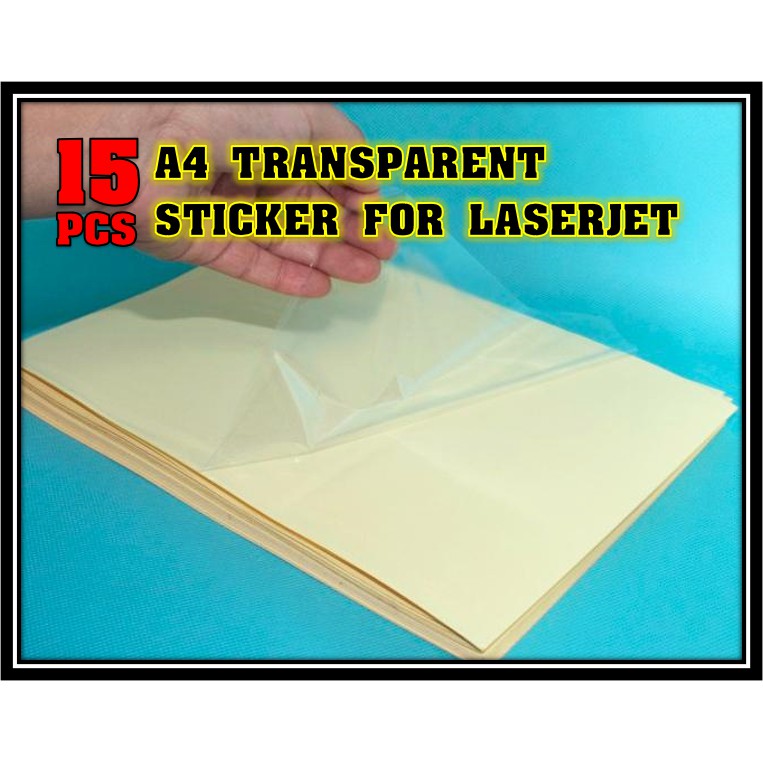 MURAH!! 15PCS A4 TRANSPARENT CLEAR STICKER FOR LASERJET | Shopee Malaysia