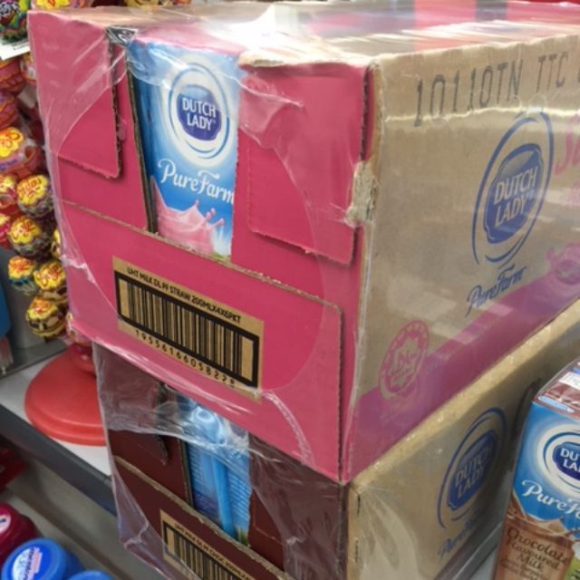 Susu kotak Dutch Lady Carton/Low Fat/Full Cream/Chocolate/Strawberry ...