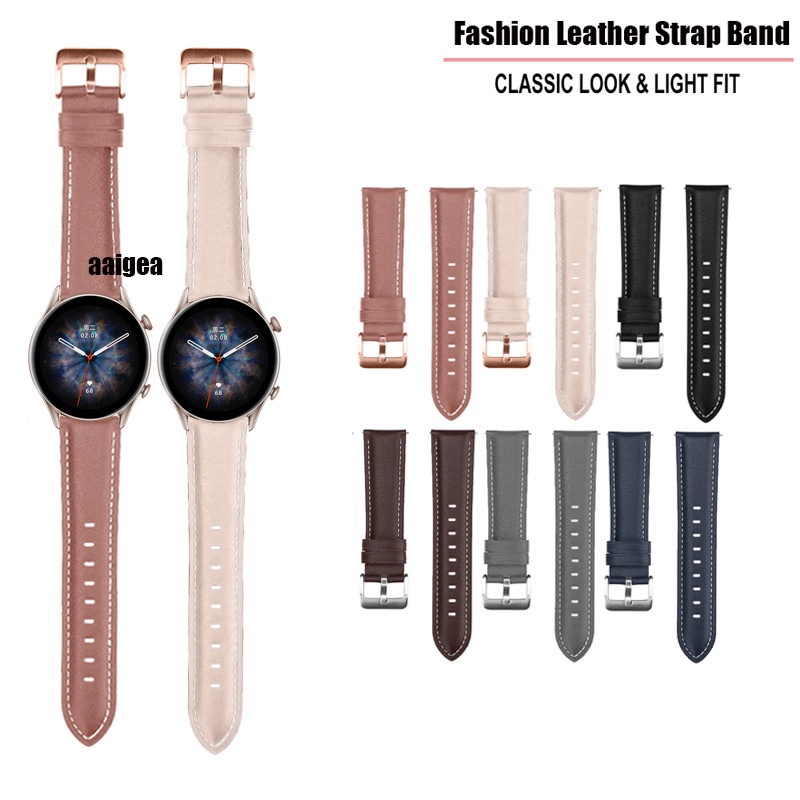 20mm 22mm Fashion Leather Band for Huami Amazfit GTR4 GTR3 Pro GTR2 GTR ...