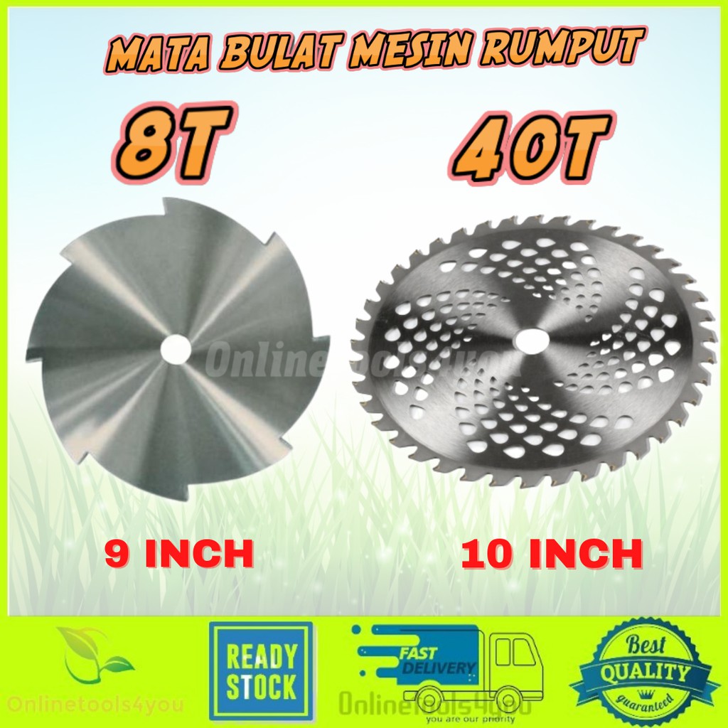 Mata Pisau Mesin Rumput 8T 40T Cutter Blade Brush Cutter 9" 10 ...