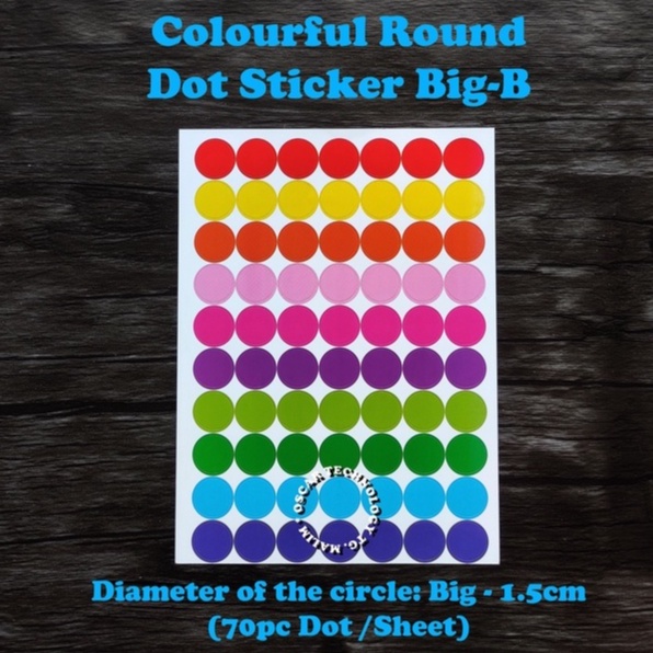 Colourful Round Dot Sticker / Rainbow Circle Dot Labels / Rectangle ...
