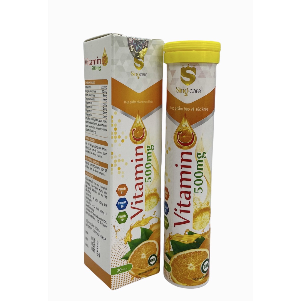 Vitamin C 500mg effervescent form, tube of 20 tablets | Shopee Malaysia