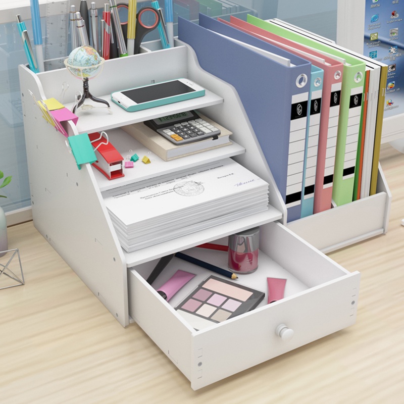 Office tabletop stationery storage box file storage rack document ...