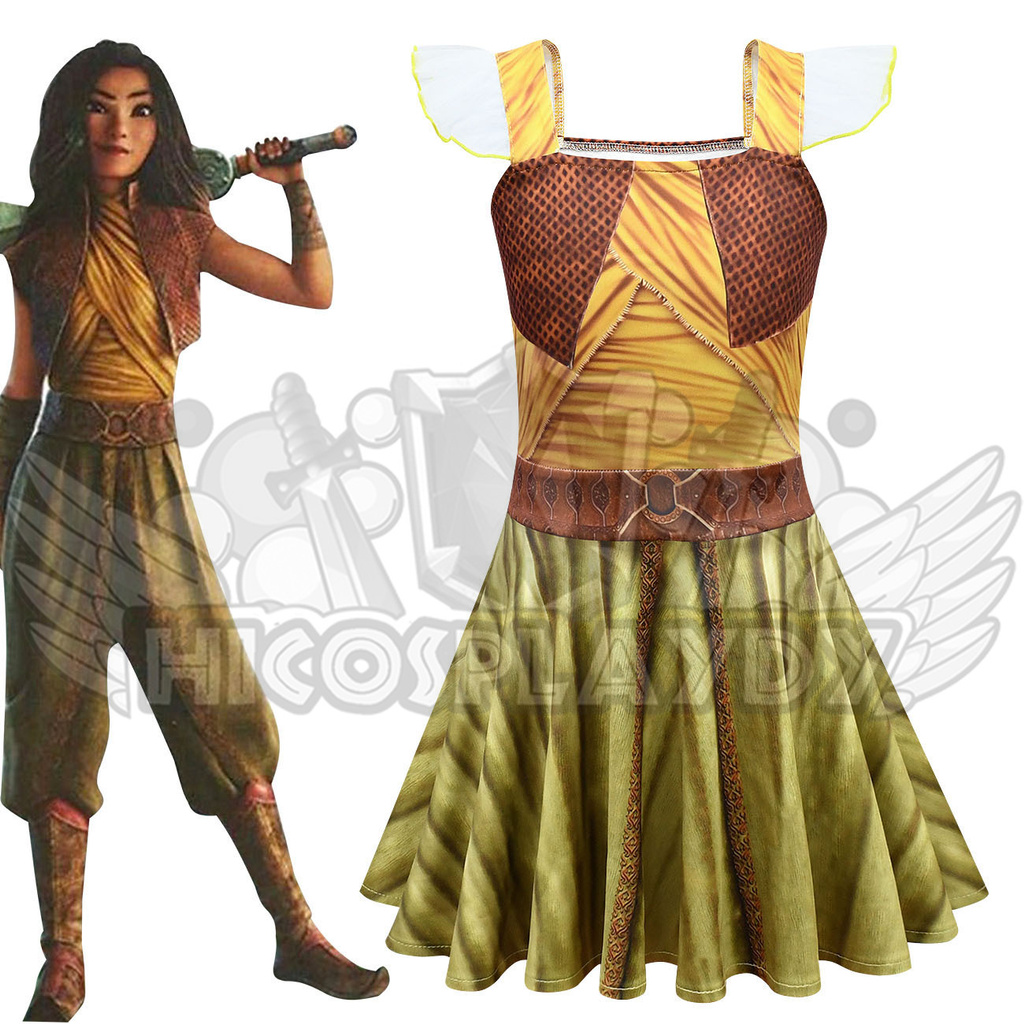 hiCosplaydy Kids Raya and the Last Dragon Princess Raya Dress Cosplay ...
