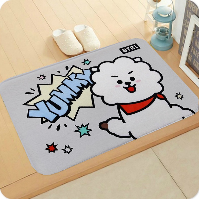 Welcome Door Mats Entrance Mat Popular Cartoons Bt21 Pattern Kitchen ...