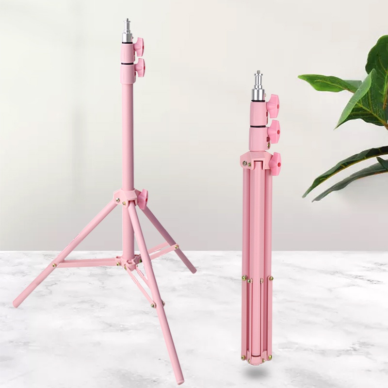 210cm Pink tripod light stand for live streaming ring light stand pink ...