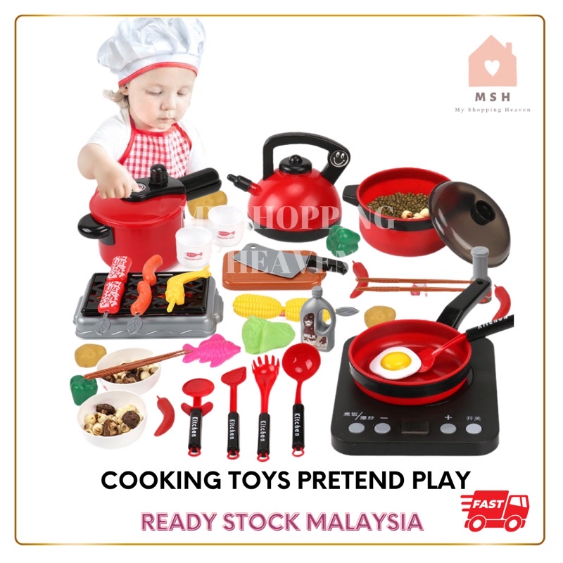 Cooking Toys Simulation Pretend Play / Set Mainan Masak-masak Kanak ...