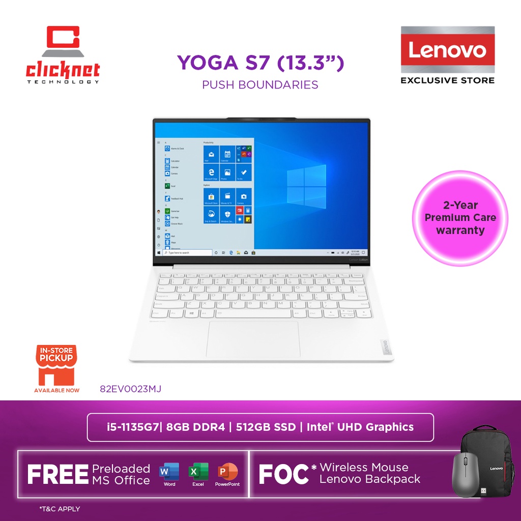 Lenovo Yoga S7 Carbon 13 (I5-1135G7 8GB 512GB SSD 13.3QHD MOON WHITE-W10 OPI) ITL 82EV0023MJ ...
