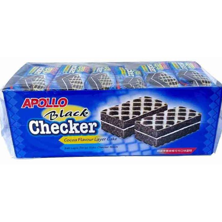 Apollo Black Checker Cocoa Flavour Layer Cake 432g (24 x 18g) | Shopee ...