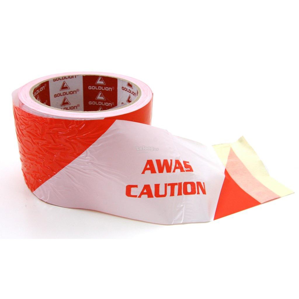 70mm x 70m Red White Awas Caution Hazard Tape Non Adhesive Barrier ...