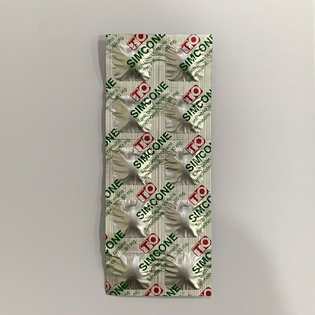 Simethicone 80mg Angin Perut /Kembung / Sendawan Kunyah Simcone Tablet ...