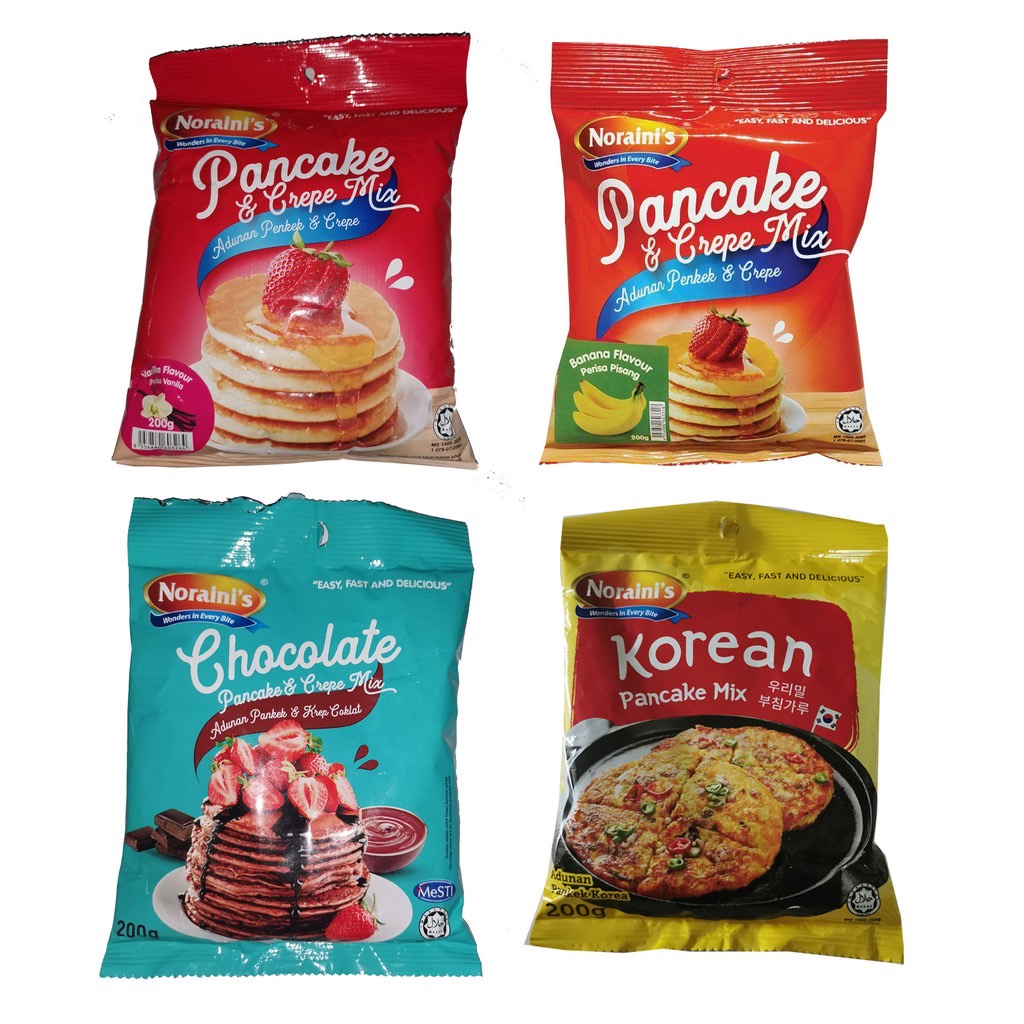 Noraini Pancake Mix & Crepe Mix Perisa Vanilla Perisa Pisang Perisa ...