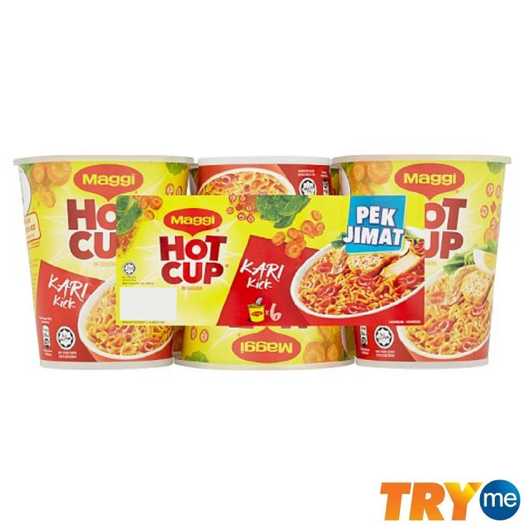 Maggi Hot Cup Instant Noodles Curry (6 cups x 59g) | Shopee Malaysia