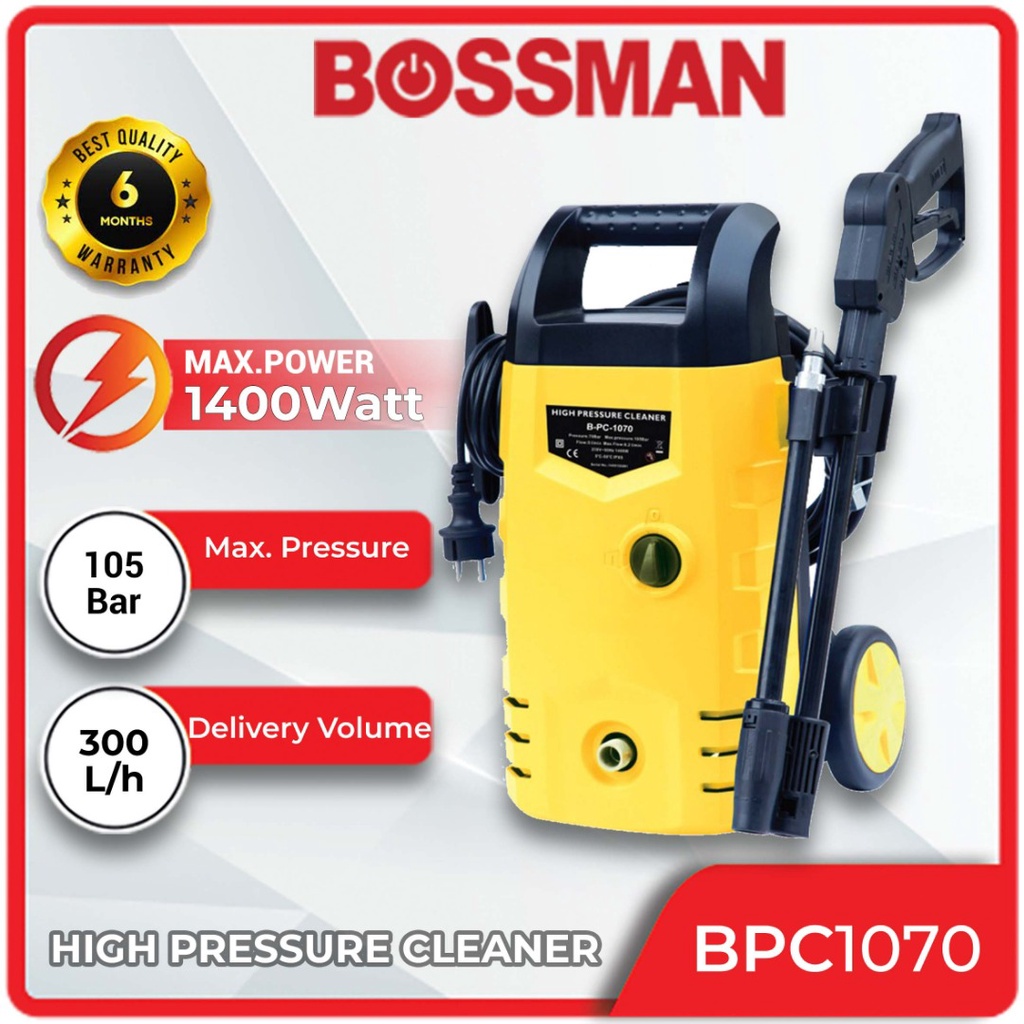 BOSSMAN BPC1070 Water Jet High Pressure Waterjet Cleaner 1400W | Shopee ...