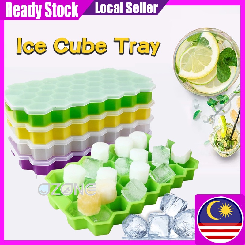 37 Grid Ice Cube Tray with Cover Silicone Ice Cube Mold Ice Ball Maker ...