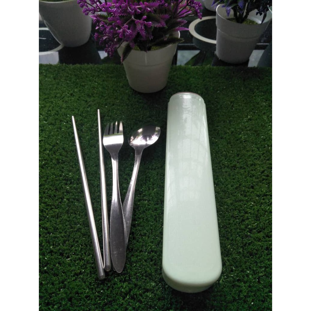 [S16] Sudu set /spoon kids set / senduk traveling / senduk dan garfu ...