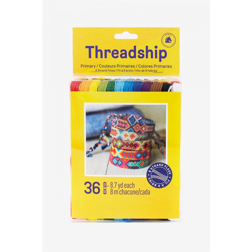 DMC Threadship - Pack of 36 Stranded Thread Skeins - Primary Color Set ...