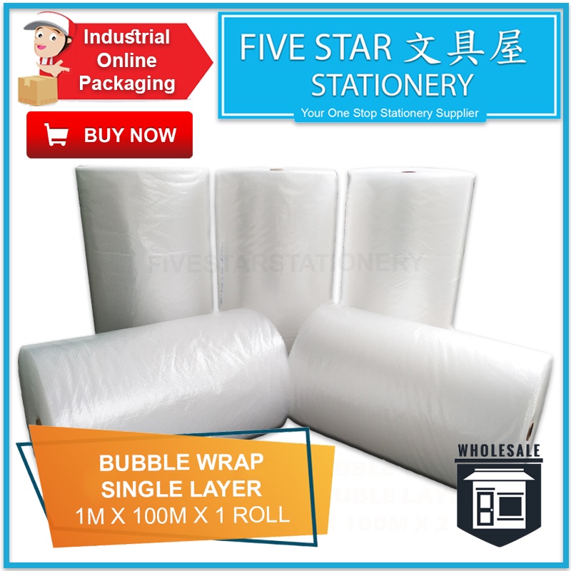 fivestar2u Bubble Wrap Single Layer 1m x 100m x 1roll Bulk Wrap Online ...