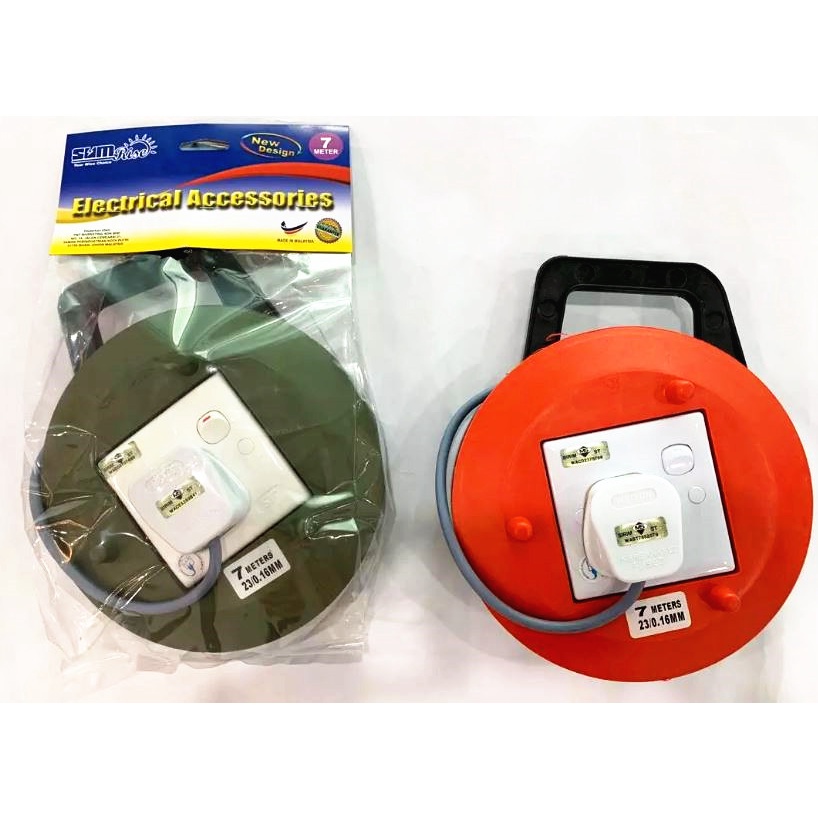 SUMRISE 5M/7M/10M CABLE REEL EXTENSION WIRE W/SIRIM_RP1010 | Shopee ...
