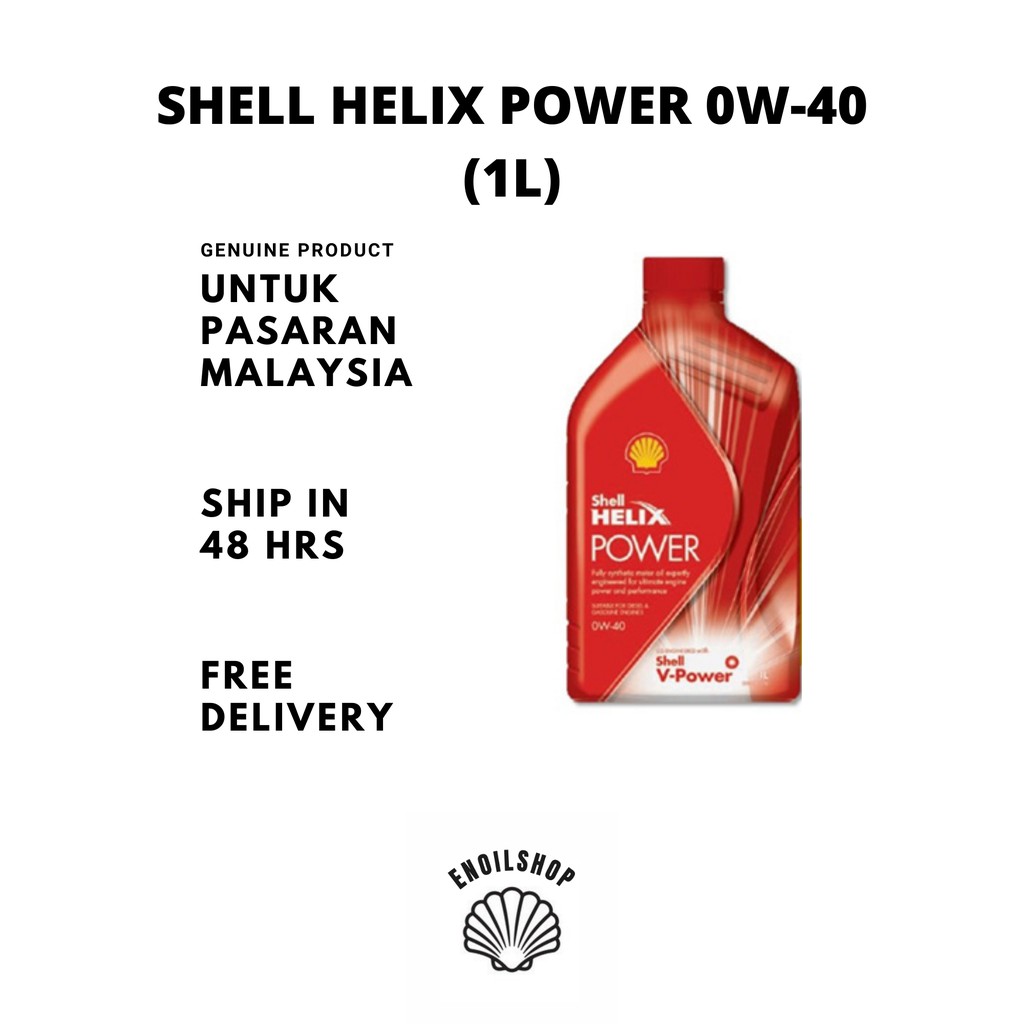 Shell Helix Power 0W-40 Fully Synthetic Engine Oil (1L) | Shopee Malaysia