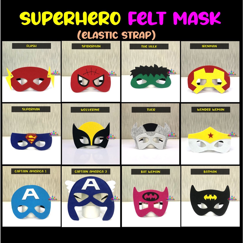 Superhero Felt mask for kids birthday party goodies birthday gift mask ...