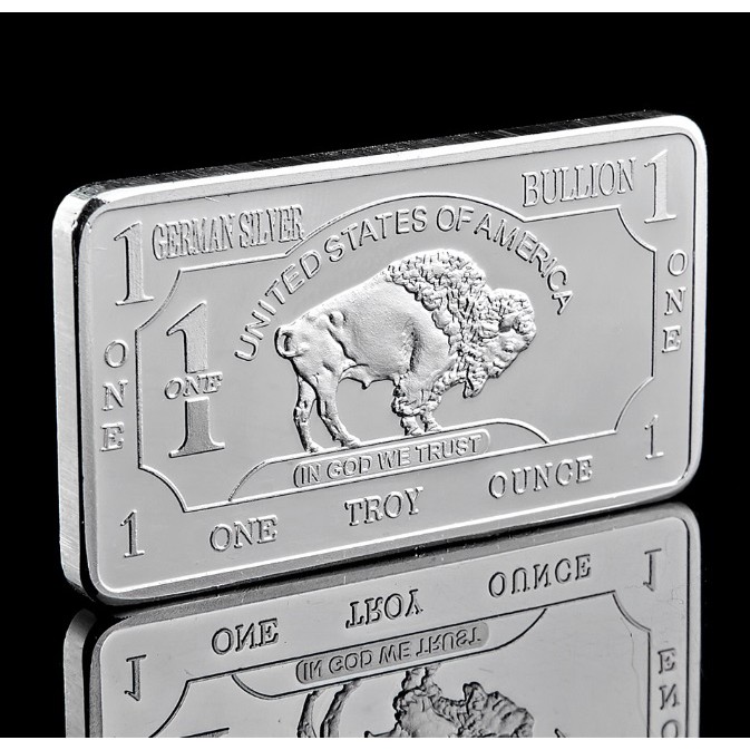 1 oz One Troy Ounce USA American Buffalo German Silver Bar 1oz - Design ...
