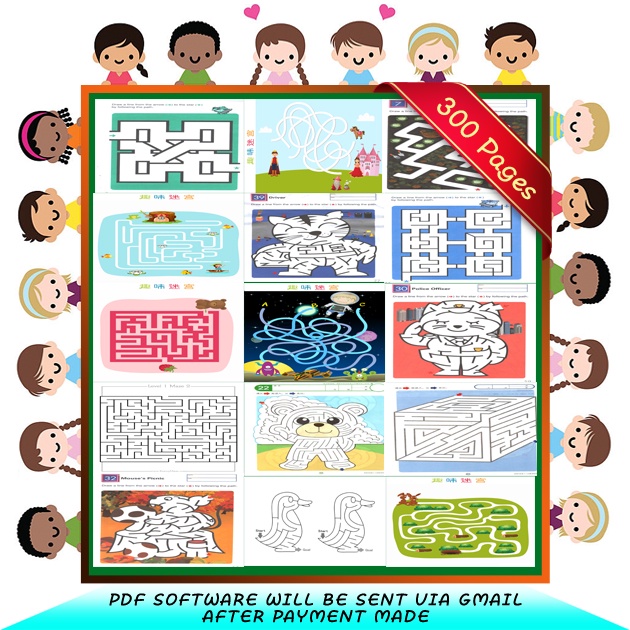 300+ Page Maze M2 series Busy Book Activity Activities Preschool Kids ...
